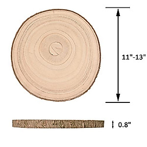 WILLOWDALE 5Pcs Large Wood Slices for Centerpieces, 11-13 Inches Unfinished Wood Circles for Crafts Rustic Wood Round Wooden Ornaments, Wood Decor for Table Centerpieces for Wedding Party