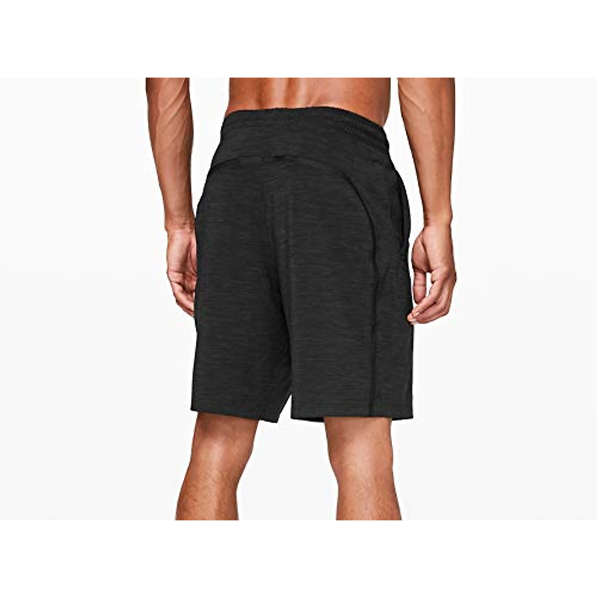 Lululemon Athletica Mens Pace Breaker Short Linerless (Heather Allover Deep Coal Black, M)