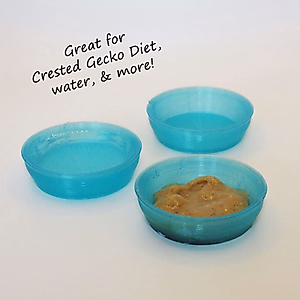 Stroodies 0.5oz Crested Gecko Bowls | Multi-Color |12-pack | (Multiple Colors (Aqua, Champagne, Clear, & Jadeite)