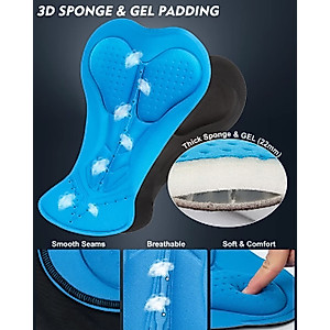 ROTTO Men's Cycling Pants Padded & No Pad Cycling Tights Bike Riding Leggings with Pockets