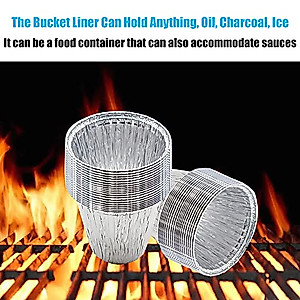 DONSIQIZZ 50 Pack Mini Grease Bucket Liner Compatible with Traeger Ranger, Scout, PTG Grills, Drip Tray Liners for Traeger BAC459 Disposable Foil (4.3" x 4")