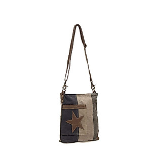 The Pocket Star Upcycled Canvas and Genuine Leather Crossbody Bag