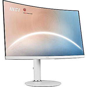 MSI Modern MD271CPW, 27", 1920 x 1080 (FHD), Curved VA, 75Hz, TUV Certified Eyesight Protection, 4ms, HDMI, Displayport, USB C, Tilt, Swivel, Height Adjustable, Pivot
