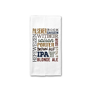 CANARY ROAD Beer Collage Towel | Kitchen Towel | Men Beer Gift | Father's Day Gift | Dish Towel | Bar Decor | Mens Kitchen Gift