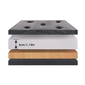 UHSTORAGE Large Square Storage Ottoman Coffee Table with Tray, Faux Leather Storage Ottoman for Living Room Comfortable Footstool with Resilient Sponge Padded Seat, Black