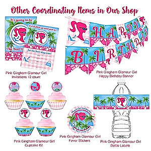 Glamour Girl Cupcake Kit - 24 Glamour Girl Cupcake Toppers and 24 Cupcake Wrappers - Glamour Girl Party Supplies - Glamour Girl Party Decorations - Cupcake