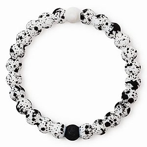 Lokai Silicone Beaded Bracelet for Women & Men, White Splatter - Medium, 6.5 Inch Circumference - Silicone Jewelry Fashion Bracelet Slides On for Comfortable Fit