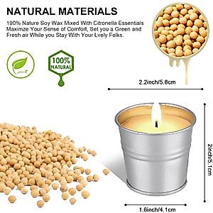 Citronella Candles Outdoor Indoor, 12 Pack Scented Candles Set Bulk Made with Natural Soy Wax Bucket and Essential Oils for Garden Patio Yard Home Balcony