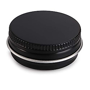 Foraineam 100 Pack 0.5 oz Mini Aluminum Round Lip Balm Tin Containers with Screw Lid - 15ml Metal Storage Travel Tins Matte Black Empty Tin Jars