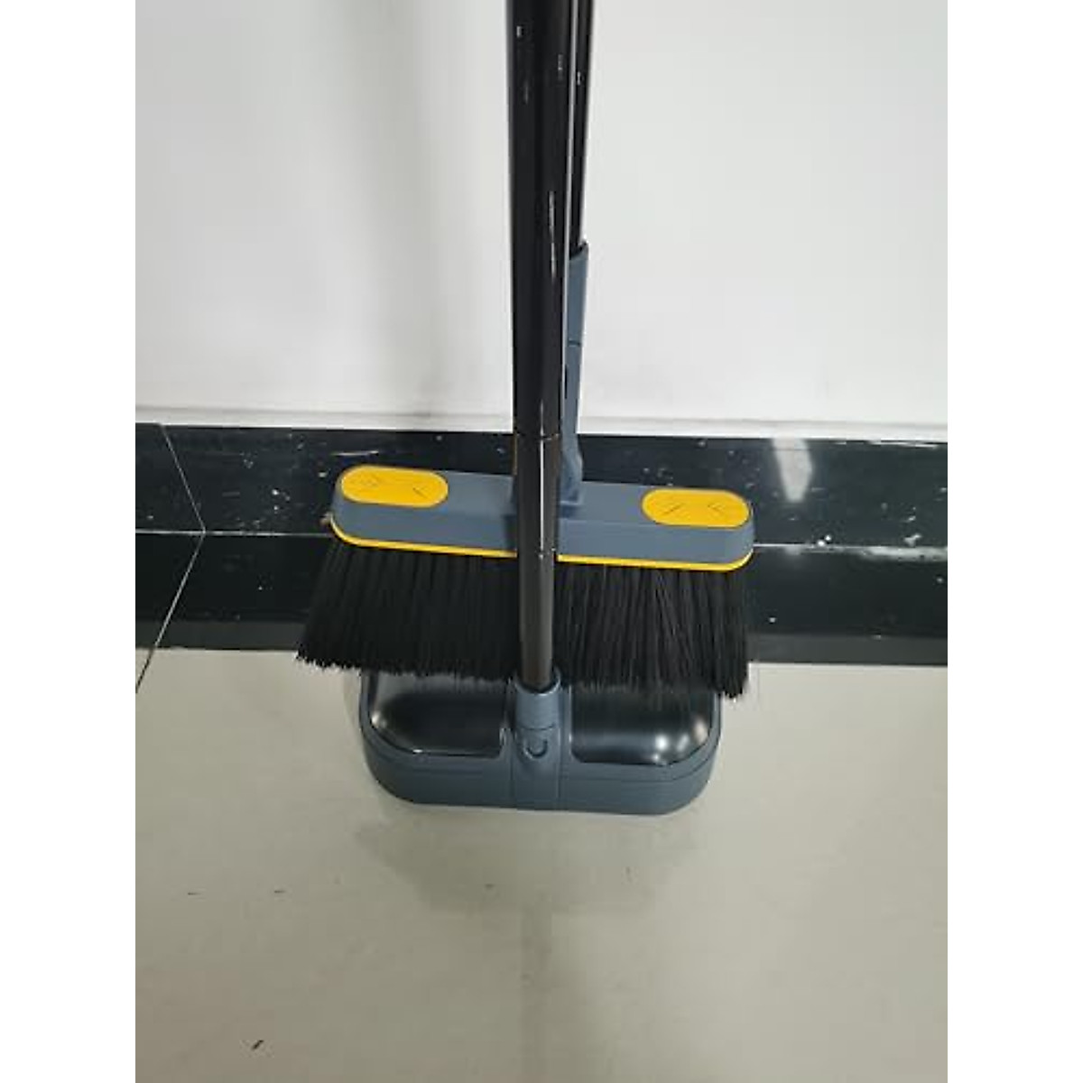 JEHONN Broom and Dustpan Set for Home, 54 Inches Long Handle Lightweight 180 Degree Rotating Indoor Upright Standing Dust Pan with Comb Teeth, Store Sweep Set for Room Kitchen Lobby Office