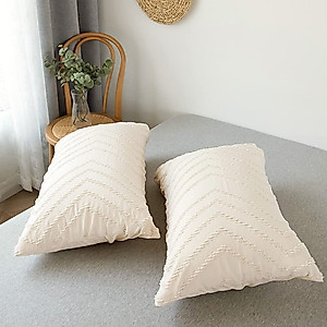 vctops Boho Wave Tufted Duvet Cover Set 3 Pieces Full Size Soft Embroidery Comforter Cover Sets for All Seasons (Khaki, Full)