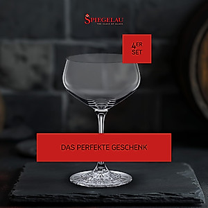 Spiegelau Prefect Coupette Cocktail Glasses, Coupe Martini Glasses, Stemmed Drinkware, European Crystal, Drinkware Glass Set of 4, 8.3 oz.