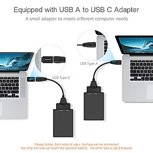 ELUTENG USB 3.0 SATA Adapter 2.5 Inch SATA to USB 3.0 Cable 22 Pin 7+15 HDD / SSD Cord Support UASP Serial ATA III Compatible for 2.5 SATA Hard Drive (USB C to SATA)