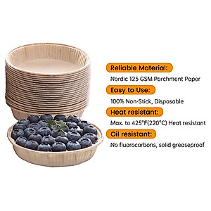 Bake Choice 50pcs Paper Mini Tart Pans for Baking, mini pie tins 4Inch Mini Pie Pans, Non-stick, Unbleached, Disposable Quiche Baking Dish,Oven safe, Microwave safe