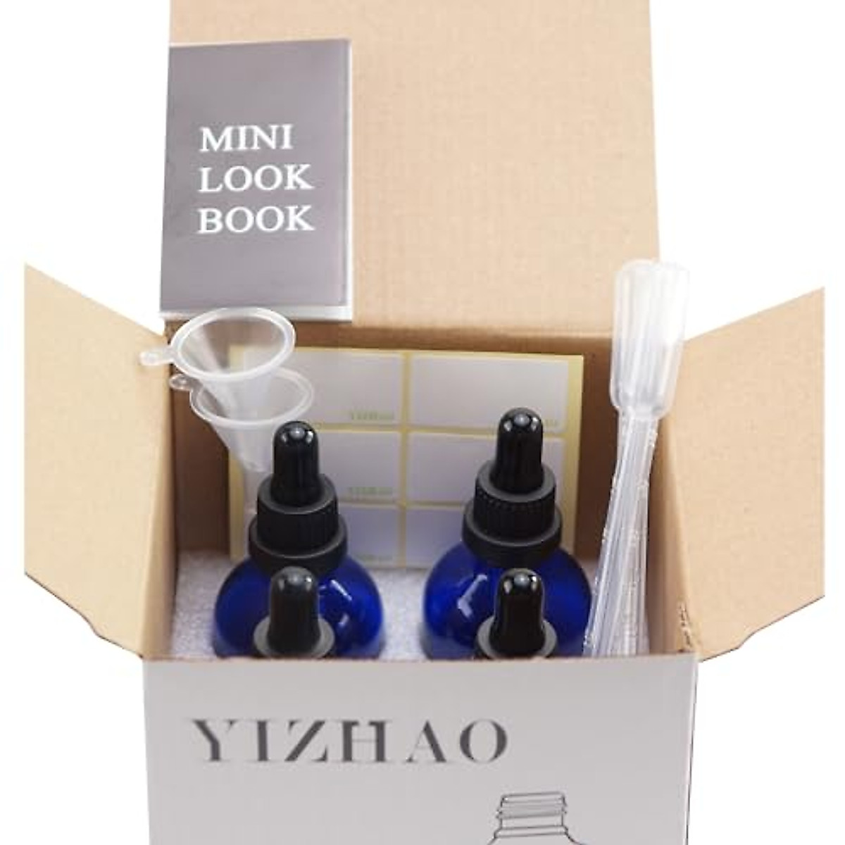 YIZHAO Black Glass Dropper Bottle 4oz, Tincture Bottles with Glass Dropper, for Essential Oils, Aromatherapy, Cosmetic, Laboratory, Pharmacy, Liquids, Travel –4 Pcs