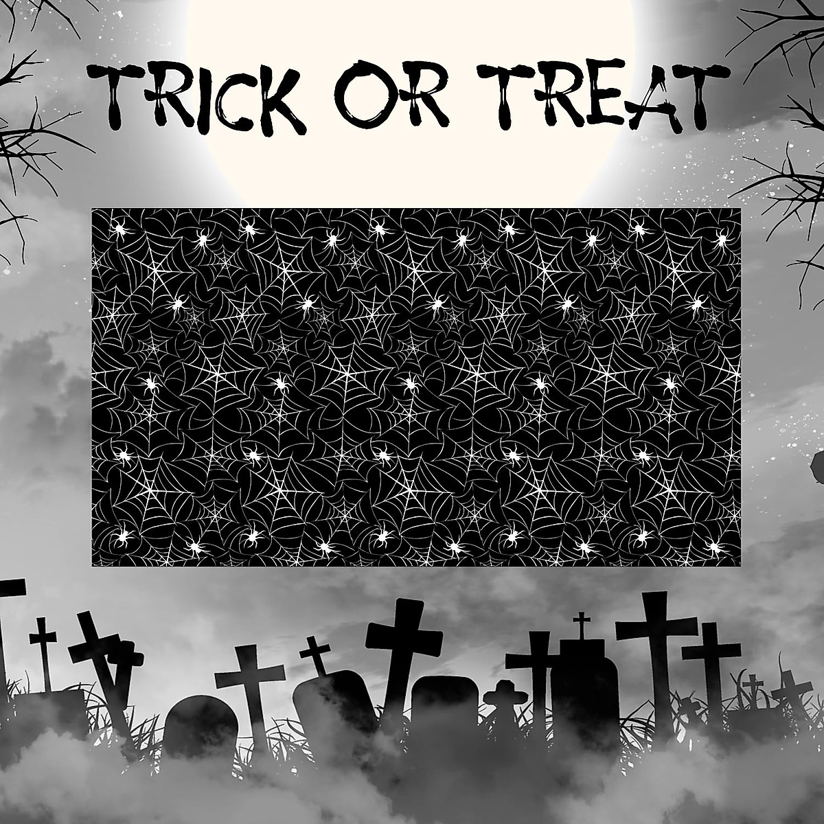 JHDZDHY 6 Pack Halloween Spiderweb Tablecloth,54" x 108" Rectangular Plastic Spider Web Table Cloth Large Size Halloween Table Covers for Home Decor Halloween Party Decorations (Halloween Spiderweb)