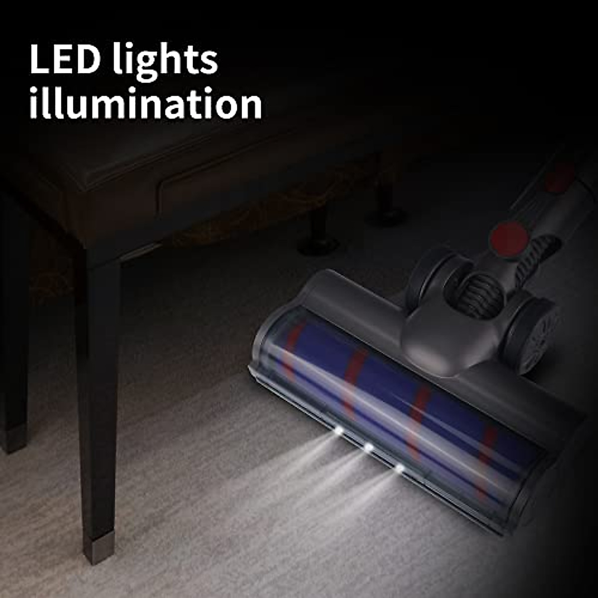 Laymi Motorhead Hardwood Floor Attachment for Dyson V7 V8 V10 V11 V15 Vacuum Cleaners with Replacement Soft Roller Brush Bar LED Headlights Floor Brush Attachments