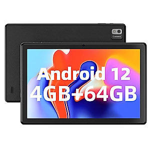 SGIN Tablet 10.1 Inch Android 12 Tablets, 4GB RAM 64GB ROM Tableta with Octa-core Processor(up to 2.0 GHz), FHD 1280x800, 2MP + 5MP Camera, Bluetooth 5.0, GPS, 6000mAh, Supports TF Card 256GB(Black)
