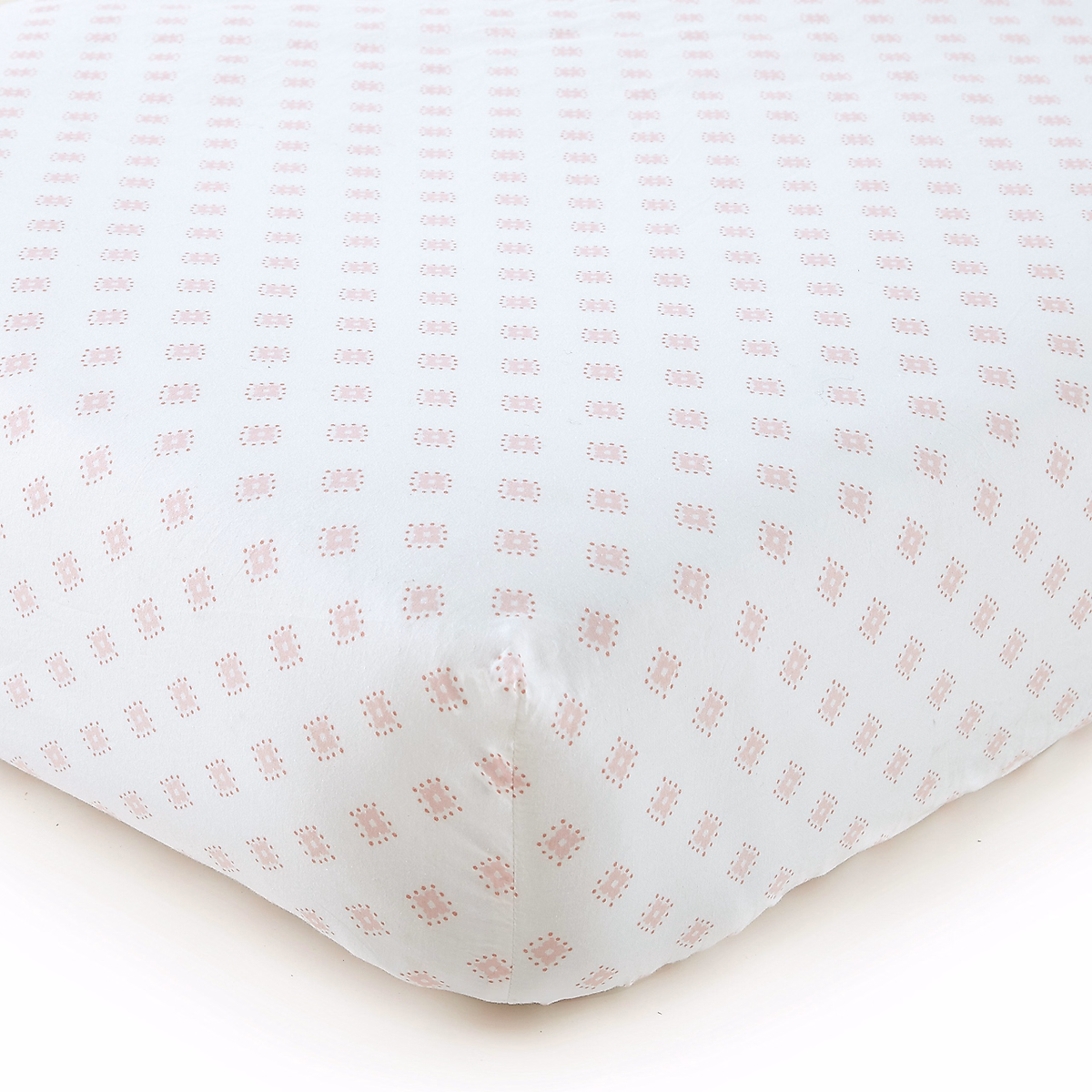 Levtex Baby - Willow Crib Bed Set - Baby Nursery Set - Pink - Soft Rosette Pintuck - 5 Piece Set Includes Quilt, Fitted Sheet, Diaper Stacker, Wall Decal & Crib Skirt/Dust Ruffle