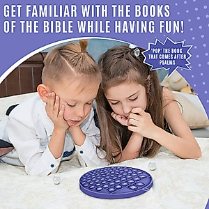 Kidmily 70 Popper Fidget Toy – Premium Montessori Popper for Bible – Fun Relaxing Bubble Pop Books of Bible with Carabiner – Soft Silicone Trivia Church Christian Game for Kids Baby Toddler - Pop It