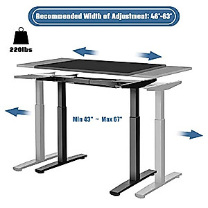 Tangkula Dual Motor Electric Standing Desk Frame, Height & Width Adjustable Motorized Sit Stand Desk Base, Ergonomic Standing Up Workstation w/Memory Controller