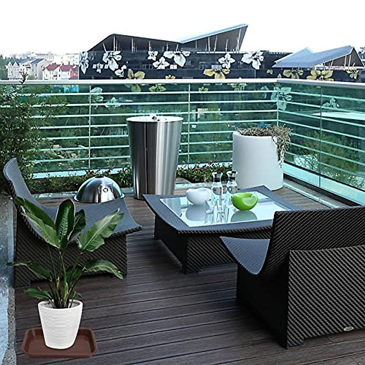 YARNOW Water Indoors Office Plant Square Plate Red Living Pot Indoor Flowerpot Bonsai Plants Outdoor Drips Tray, Decor Holder Potted for Gardening Balcony Round Tray Round Tray Round Tray