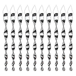 Tapix Bird Repellent Device 10 Pack Reflective Bird Diverters Hanging Spiral Ornamental Bird Deterrent Product Effectively Keeps Birds Away 11 inch Attractive Bird Scare Rods