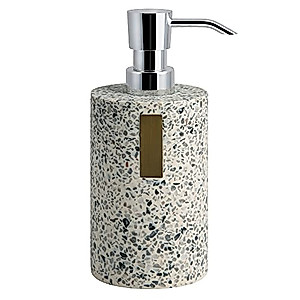Allure Home Creation Lerrazzo 4-Piece Resin with Bamboo Bathroom Accessory Set in Grey/Natural Terrazzo Look Finish