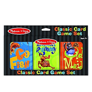 Melissa & Doug Classic Card Games Set - Old Maid, Go Fish, Rummy - FSC Certified