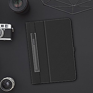 MoKo Holder Case for Microsoft Surface Pen, Premium PU Leather Cover Sleeve Pouch Protective Carrying Bag with Elastic Strap for Surface Pen Case and Other Cases Length up to 9.3"-13.5", Space Gray