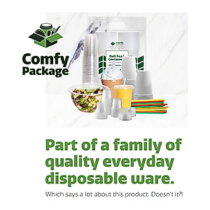 Comfy Package [5.5 oz. - 100 Count Clear Disposable Plastic Portion Cups with Lids - Soufflé Cups, Jello Shot Cups With Lids, Clear Plastic Containers With Lids