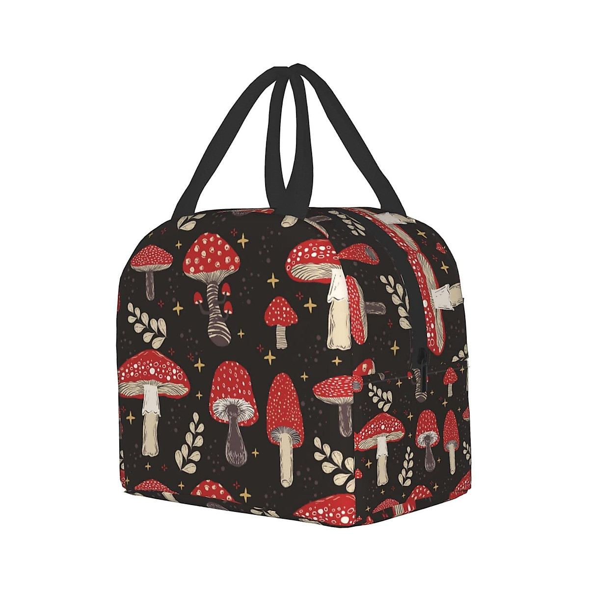 Lunch Bag Cute Cartoon Mushroom With Stars Insulated Lunch Box Reusable Lunch Bags Meal Portable Container Tote For Men Women Work Travel Picnic