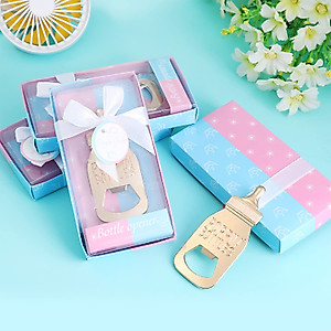 24 pcs Bottle Opener Gender Reveal Party Favors for Guests, Poppin Bottle Openers for Baby Shower Favors,Gifts,Decorations and Souvenirs Gender Reveal Souvenirs Party Supplies (Blue and Pink, 24)