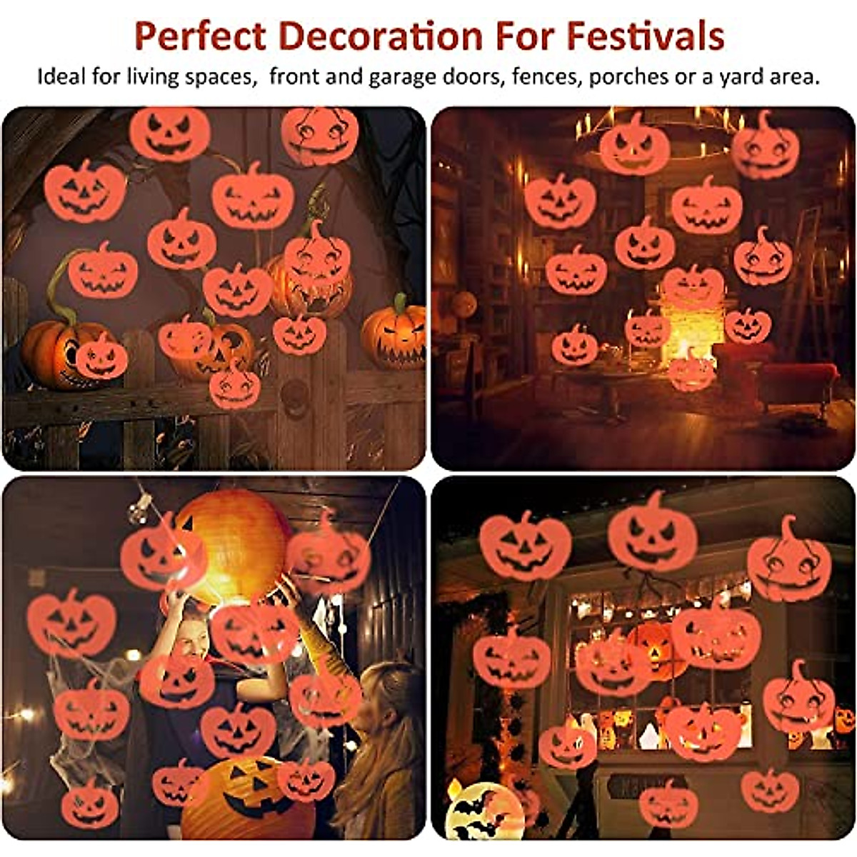Halloween Lights, Outdoor Projector Decorations Indoor LED Projection Light Dynamic Different Pumpkin Patterns Show Holiday Landscape Outside Spotlight for Party House Porch Wall Gate Garage