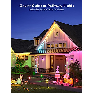 Govee Outdoor Pathway Lights, Patio Decorations, Smart Outdoor Lights with App Control, 250LM RGBIC Walkway Lights, IP65 Aluminum Landscape Lighting for Yard, Works with Alexa, Wired 4 Pack