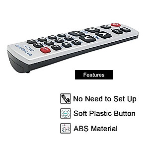 LuckyStar Big Button Universal Remote Control A-TV2, Initial Setting for Lg, Vizio, Sharp, Zenith, Panasonic, Philips, RCA - Put Battery to Work, No Program Needed
