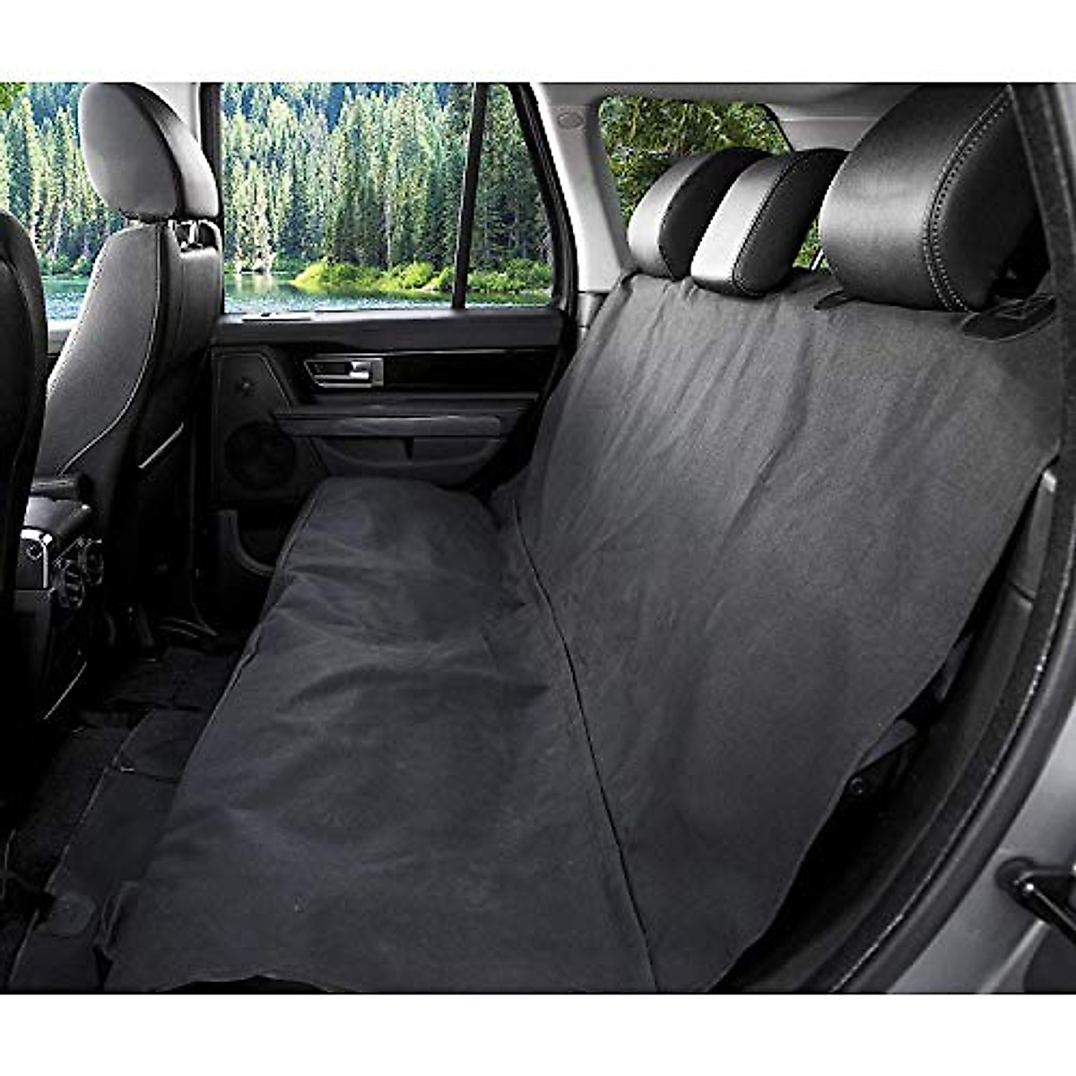 BarksBar Original Pet Seat Cover for Cars - Black, WaterProof & Hammock Convertible (Standard, Black)