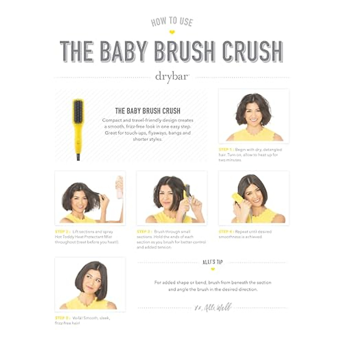 Drybar The Baby Brush Crush Mini Heated Straightening Brush