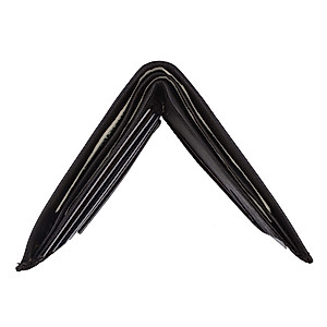 Genuine Leather Large Hipster Bifold Credit Card Id Men's Wallet