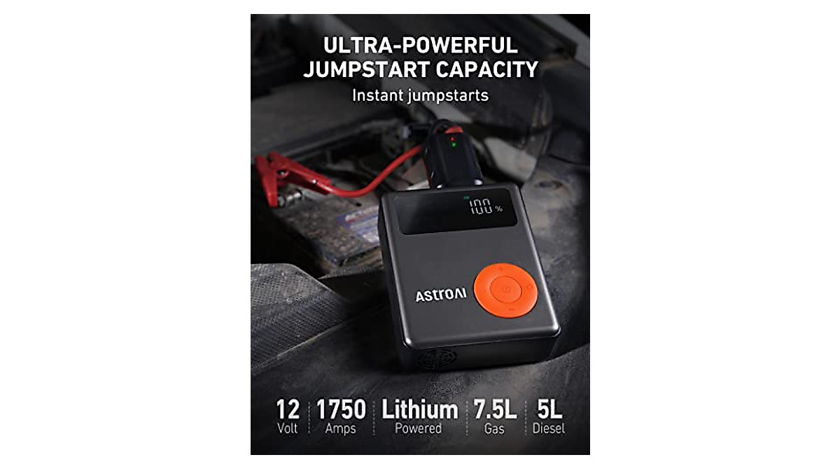 AstroAI Jump Starter with Air Compressor - 1750A Power