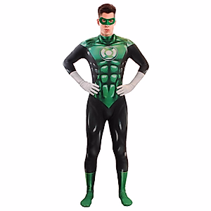 Halloween DC Comics Men's Green Suit Lycra Spandex Green Lantern Costumes for Adult Mens