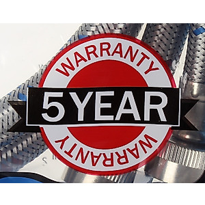 Premium Stainless Steel Washing Machine Hoses - Burst Proof (2 Pack) Red and Blue Striped Water Connection Inlet Supply Lines from Kelaro