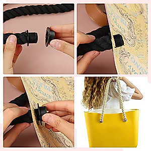 FVVMEED 25 Inch Obag Rope Handle with Canvas Insert Handbag Strap Bag Braided Band Repair Replacements for Obag Bag Female Handbag Shoulder Bag Canvas Tote Purse Practical Accessories (Beige)