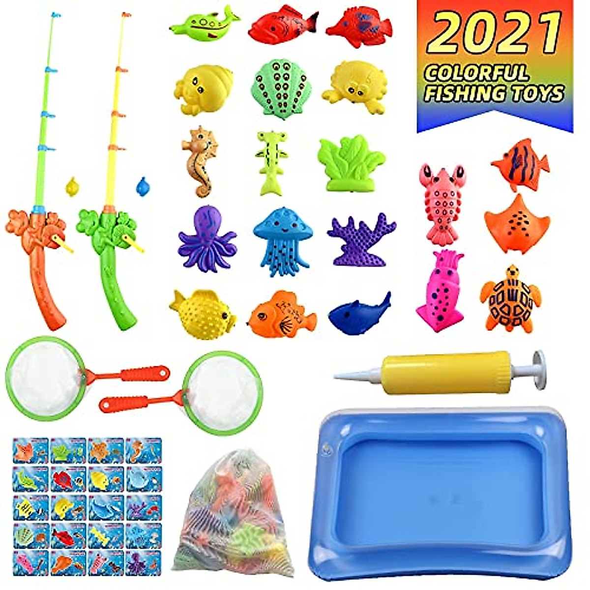 Magnetic Fishing Fun Children's Water Game 321OU Fun Billiard Toy-can be Used in Children's Swimming Pools, or Bath Toys for Children Aged 3 to 5, Outdoor and Indoor Carnivals (Large)