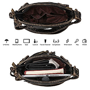 Montana West Crossbody Bag for Women Soft Leather Multi Pocket Shoulder Bags Vintage Women's Purses and Handbags MWC-046BZ