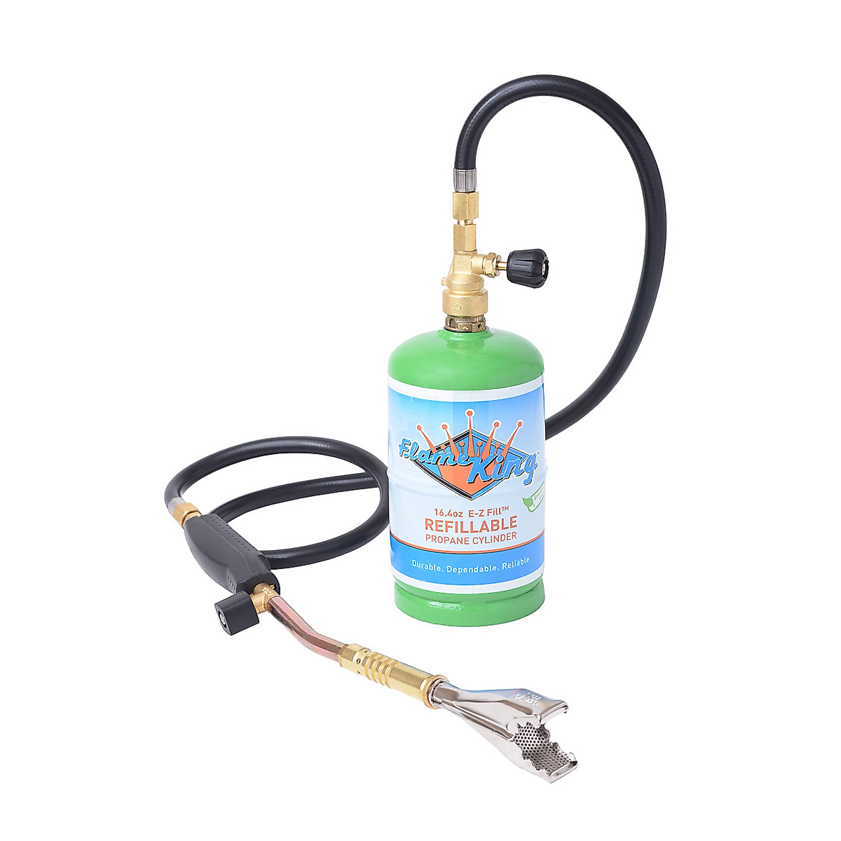Flame King Propane Gas Torch 6,000 BTU Kit w/ 3 Burners for Melting, Brazing Gold and Silver Precious Metals, Welding, Soldering, and Repairs