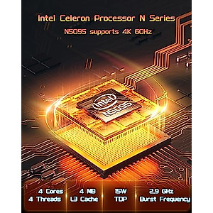 SAINTDISE 15.6 Inch Laptop PC Built with Intel Cerelon N5095(UP to 2.9Ghz) 4-Core CPU Laptops 16GB RAM 512GB ROM UHD Notebook Computer WiFi5 Bluetooth 4.2 Webcam,Fingerprint Unlock