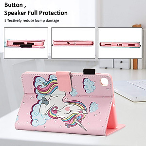 Dteck Case for Samsung Galaxy Tab A 8.4 2020 SM-T307 Verizon/Sprint/T-Mobile/AT&T, Slim Multi-Angle Folio Stand Premium PU Leather Case Protective Cover for T307 Galaxy Tab A 8.4 Tablet, Pink Unicorn