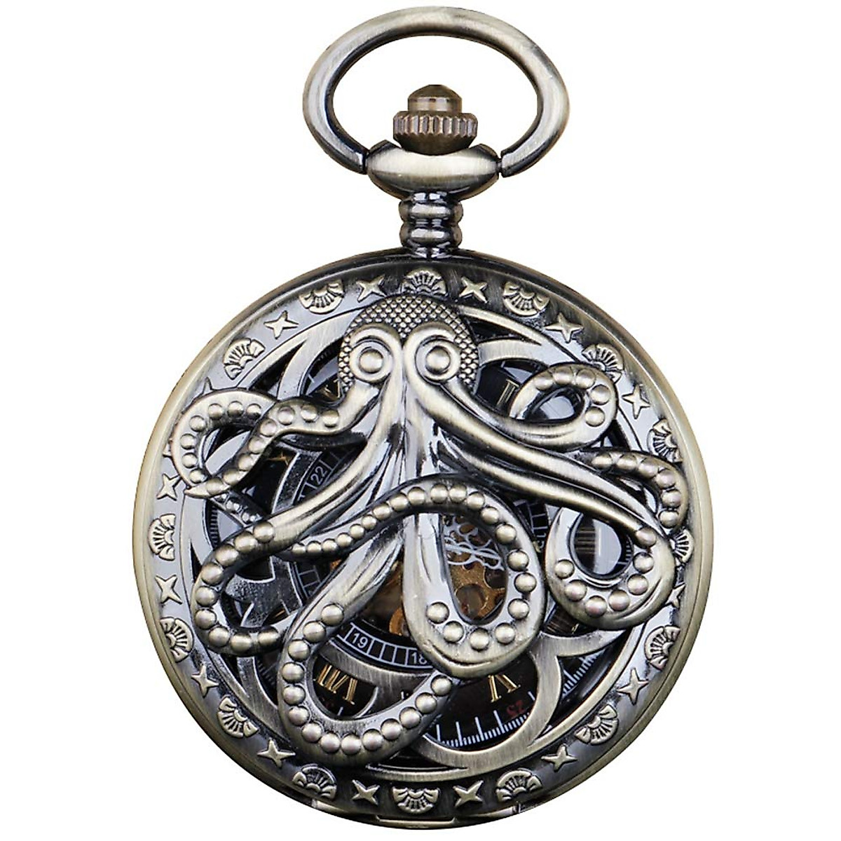 Classic Hollow Design Hand Winding Mechanical Pocket Watch Mens Watches
