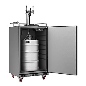 EdgeStar KC7000SSTRIP Full Size Triple Tap Tower Cooled Built-In Kegerator - Black and Stainless Steel
